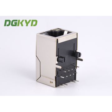 Quality 90 Degree shielded gigabit ethernet rj45 connector with magnetics cat6 rj45 plug for sale