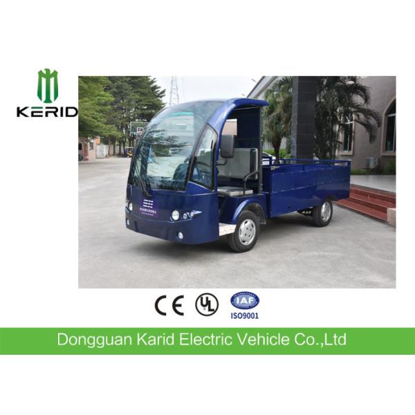 Quality 48V DC Motor 2 Seats Electric Carry Van Utility Cart With Stainless Steel Cargo Box Full Roof for sale