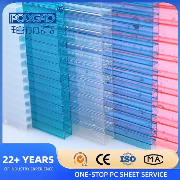 Quality 8mm 10mm Twinwall Multiwall Polycarbonate Roofing Sheet Transparente Circular for sale