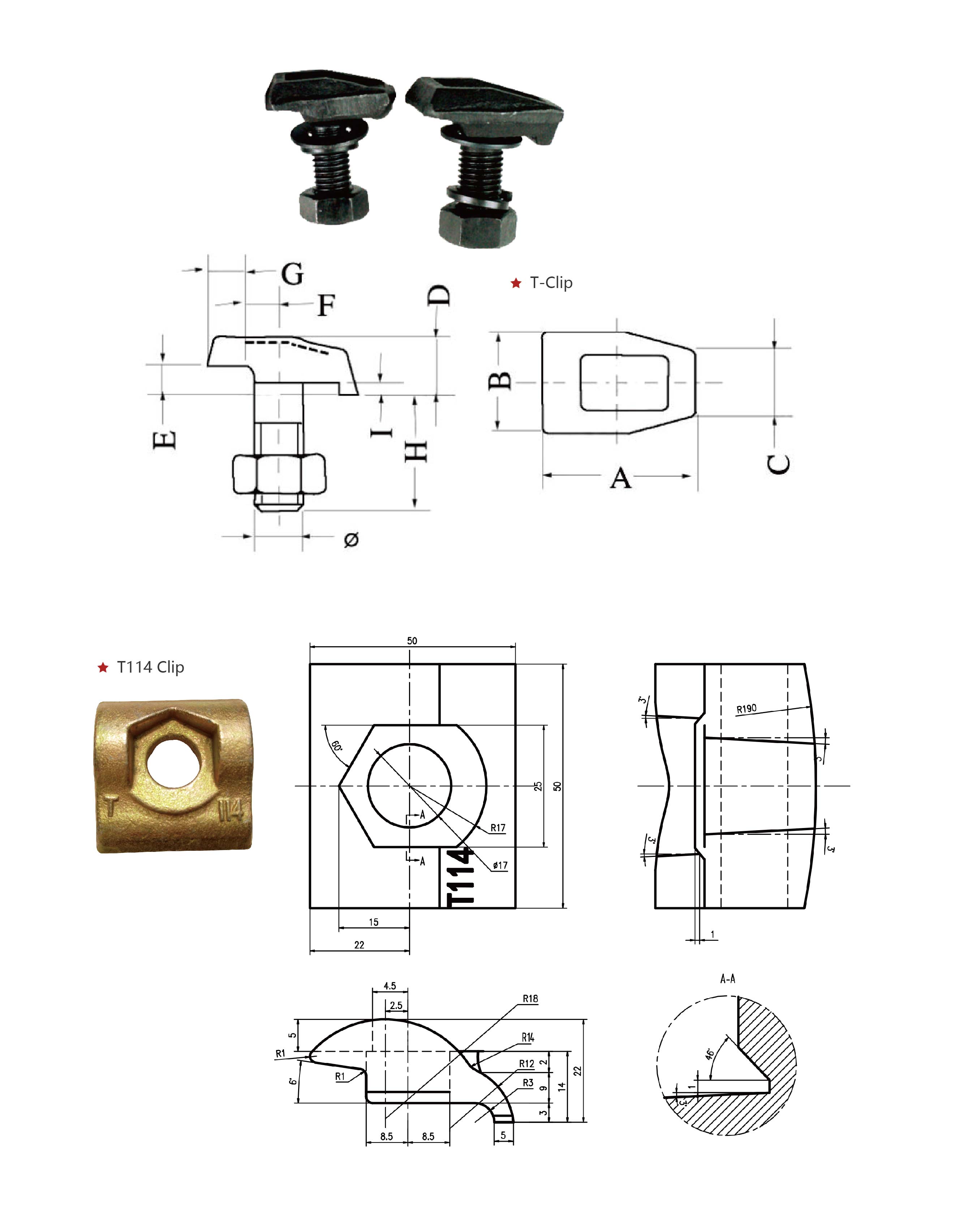 T-Clip For Guide rail