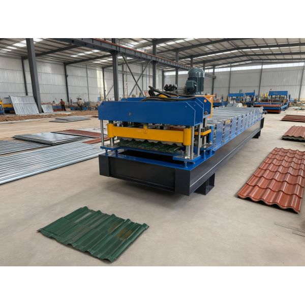Quality New Design Full Automatic Roofing Tiles Making Roof Sheet Metal Tile Roll Forming Machine Continuous on Sale for sale