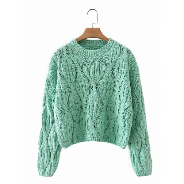 Quality OEM Solid Bespoke Sweaters Long Sleeve Knitwear Round Neck Pullover Women's for sale