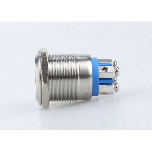 Quality Yellow Orange Ring LED Metal Push Button Switch 304 / 316 Stainless Steel Shell for sale