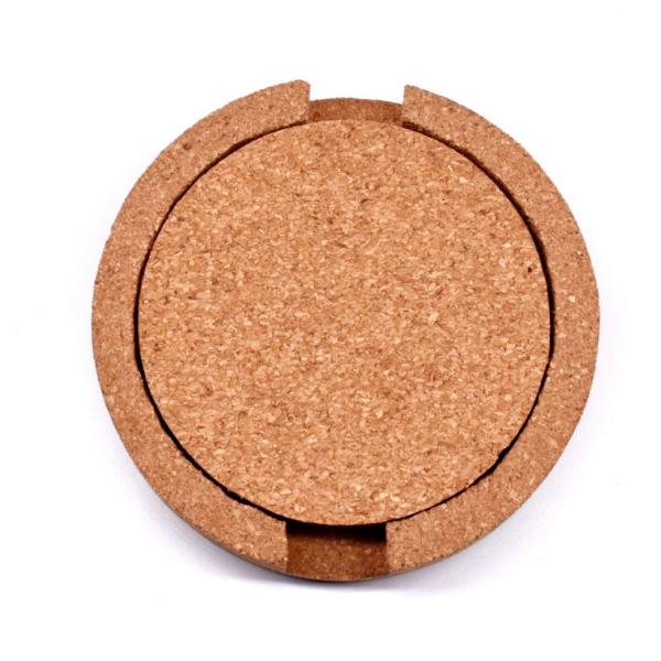 Quality Multipurpose 6 Pack Cork Beverage Coasters Set FSC Crackproof With Holder for sale