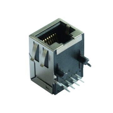 Quality ARJ11B-MBSBQ-A-B-EMU2 Tab Down 1 X 1 Port RJ45 Ethernet Jack With G/Y LED for sale