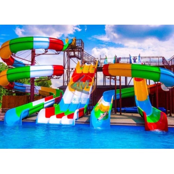 Quality Custom Fiberglass Water Park Slide with Hot Dipped Galvanized Steel and Customizable Height for Indoor and Outdoor Use for sale