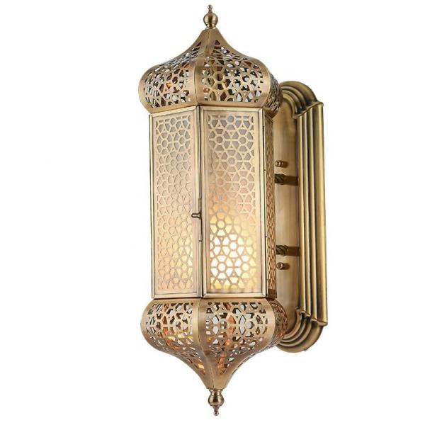 Quality Glass Shade Luminous Vintage Copper Wall Light With 50000 Hours Lifespan for sale