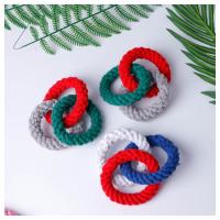 China No Stuffing Dog Toys Knot Rope Cotton Colourful factory