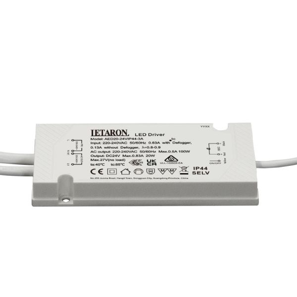 Quality 20W Slim LED Driver IP44 Waterproof 24V Power Supply with CE & UKCA Certificate for sale
