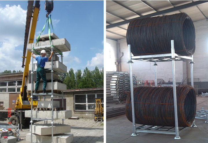 Round Post Foldable Stacking rack Demountable Stacking rack Stackable Rack