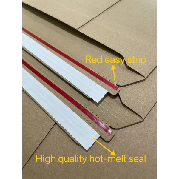 Quality Delivery Packaging Rigid Flat Corrugated Book Mailers Envelope for Customized for sale