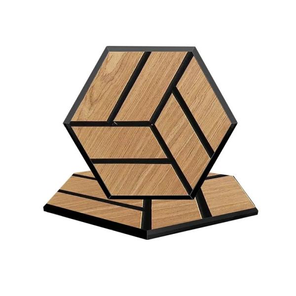 Quality Modern Design Wood Veneer Acoustic Hexagon Panels Soundproof And Sound-Absorbing Wall Panels For Hotel Insulation for sale