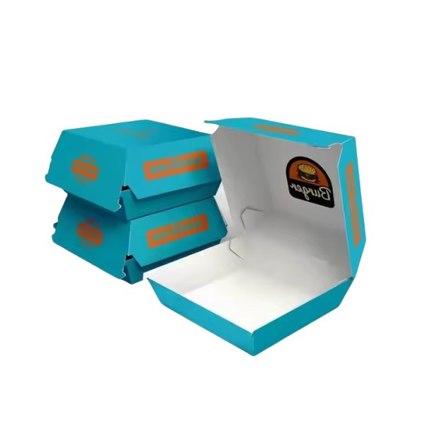 Quality Custom Hamburger Boxes with Customized Design and Eco-Friendly Kraft Paper for sale