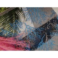 Quality Party Blue Sea Plants 125CM Embroidered Lace Fabric for sale