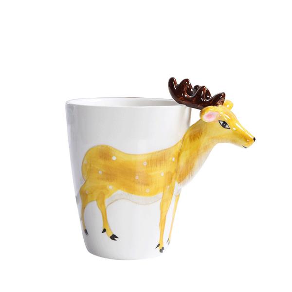 Quality 450ml Three Dimensional Hand Painted Ceramic Coffee Mugs for sale