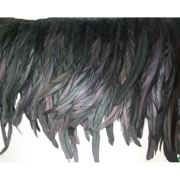 Quality Black Rooster Cock Coque Feather Trim With Satin Ribbon Tapes And Chicken for sale