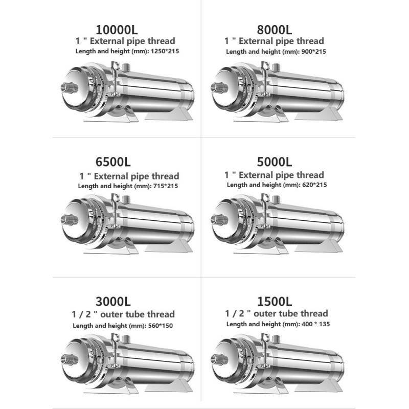 1500L-10000L Family Hotel Factory Tap Water Groundwater Filter Stainless Steel Water Purifier