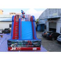 Quality 7 meters high kids spiderman inflatable slide with complete digital printing for for sale