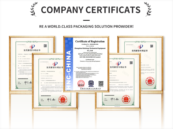 CE certification label on packaging machine