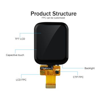 Quality Polcd 1.69 Inch 240x240 Ips Lcd ST7789V Small Lcd Touch Screen 4 Line SPI for sale