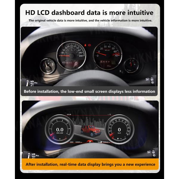 Quality Digital Cluster Linux Screen Car Dashboard For Jeep Wrangler 2011-2017 for sale