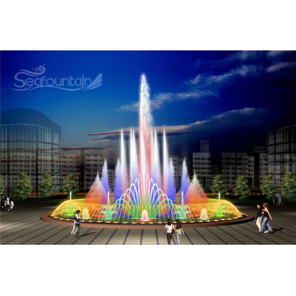 Quality Stainless Circle Water Fountain High Spray Signal Control for sale