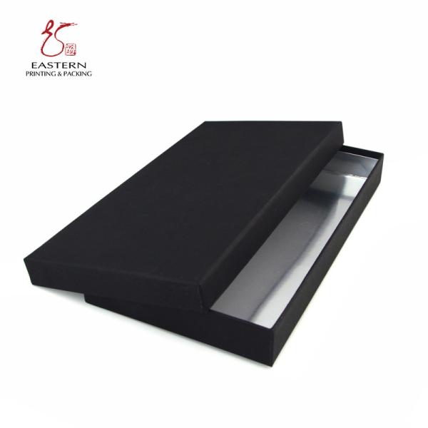 Quality Matte Black Hard Cardboard Gift Boxes With Silver Inside for sale