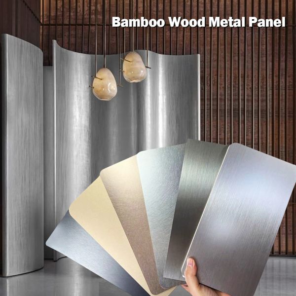 Quality Bamboo Charcoal Metal Wall Co-extruded Wood Veneer PVC Metal Decorative Wall Board for sale