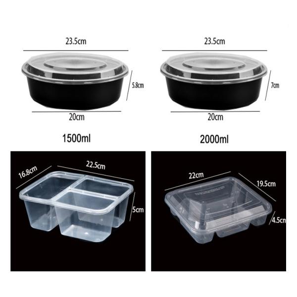 Quality Transparent Plastic Meal Prep 6 Compartment Disposable Bento Box For Hotels And for sale