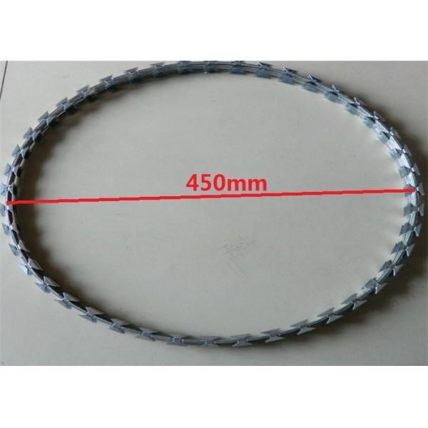 Quality 450mm Diameter Razor Wire And Barbed Wire Galvanized Concertina for sale