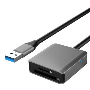 Quality USB3.2 Type A Gen 1 2 In 1 Multi Card Reader With 20cm USB A Extension Cable for sale