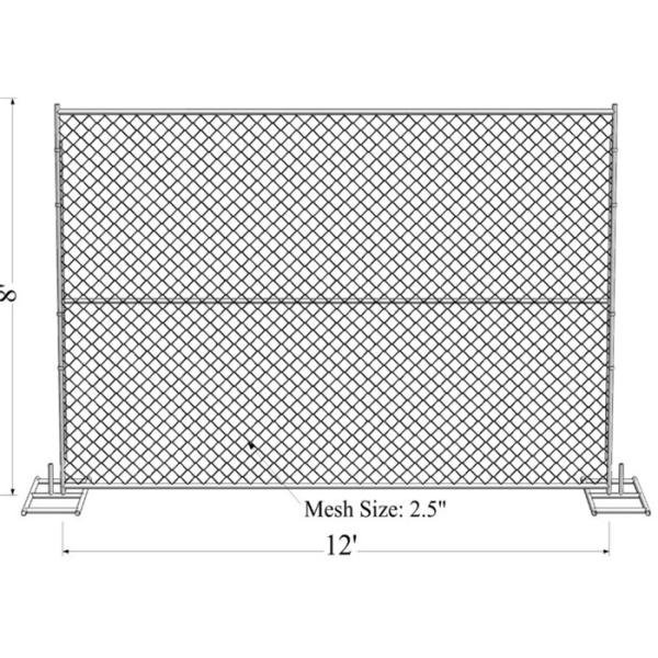 Quality 8'x12' Movable Temporary Chain Link Fence For Traffic Control And Crowd Control for sale