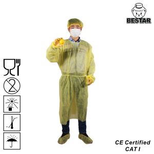 Quality Polypropylene pPE Sterile Disposable Gowns Non-Hazardous Yellow Disposable Gowns for sale