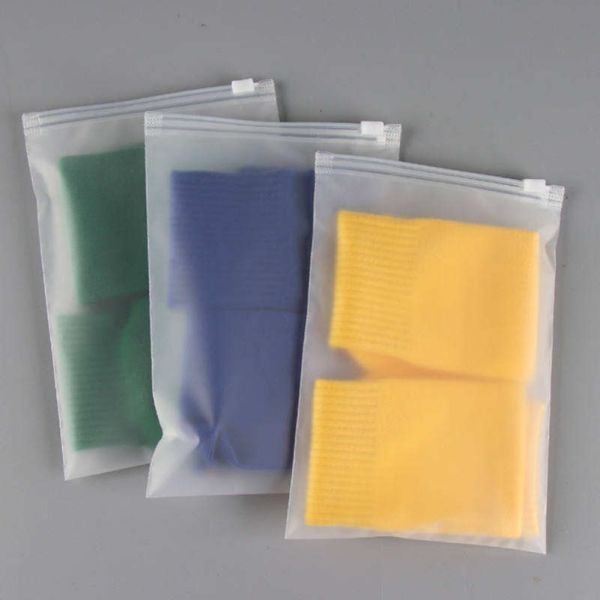 Quality Oem Custom Frosted Pe Zipper Bags Reusable for T Shirt Swimwear Packing for sale