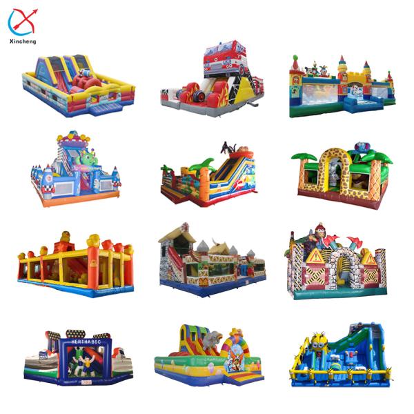 Quality Inflatable Safari Park Bouncy Slide / PVC Inflatable Elephant Bouncer Colourful for sale