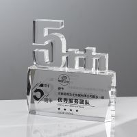 Quality The 5th Year Anniversary Acrylic Award Plaques With Base Custom Engraving for sale