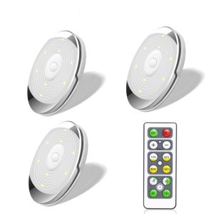 Quality 55LM Wireless Color Changing Puck Lights / 0.8w Remote Control Closet Light for sale