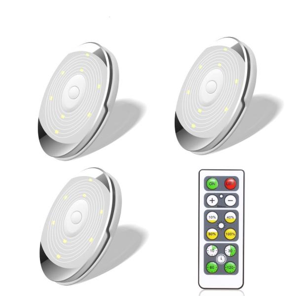 Quality 55LM Wireless Color Changing Puck Lights / 0.8w Remote Control Closet Light for sale