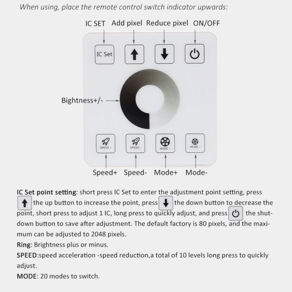 Quality Wireless RF Touch Panel LED Light Controller for Monochrome Two-Color and RGB for sale