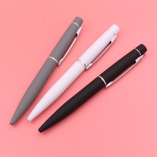 Quality High End Business Metal Twist Ballpoint Pen Soft Coating Pen Barrel Ball Pen Office Supplies for sale