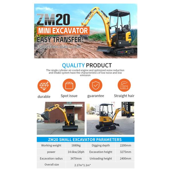 Quality Hydraulic Small Digger Micro 2.0 Ton Free Shipping Bagger for sale
