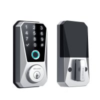 Quality Steel Door Wifi Hotel Smart Door Lock with Fingerprint Recognition and Key for sale