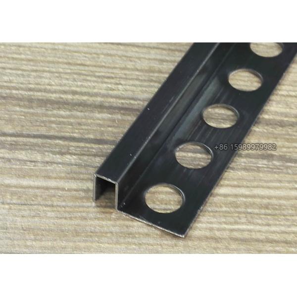 Quality Brushed Black Stainless Steel Tile Corner Trim Elegant Impactproof 10mm for sale