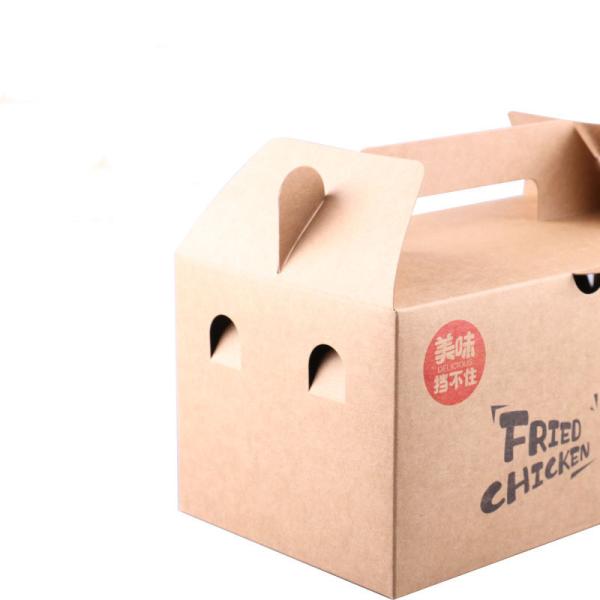 Quality Sustainable Fried Chicken Boxes Packaging Meal Paper Box UV Coating for sale