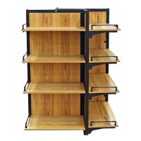 Quality Wooden Bakery Grocery Store Displays Shelf Stand Wood Floor Racks for sale