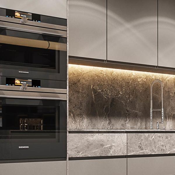 Quality PVC Laminate Wood Hanging Kitchen Cabinets From Ceiling for sale