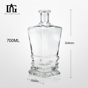 Quality Cork Screw Both Glass Liquor Bottle 500ml 750ml Box with Embossed Logo for sale