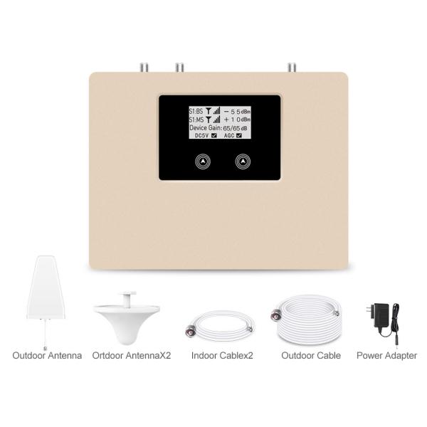 Quality 800 / 1800MHz 4G Signal Booster , Indoor Outdoor Antenna Cell Phone Repeater Kit for sale