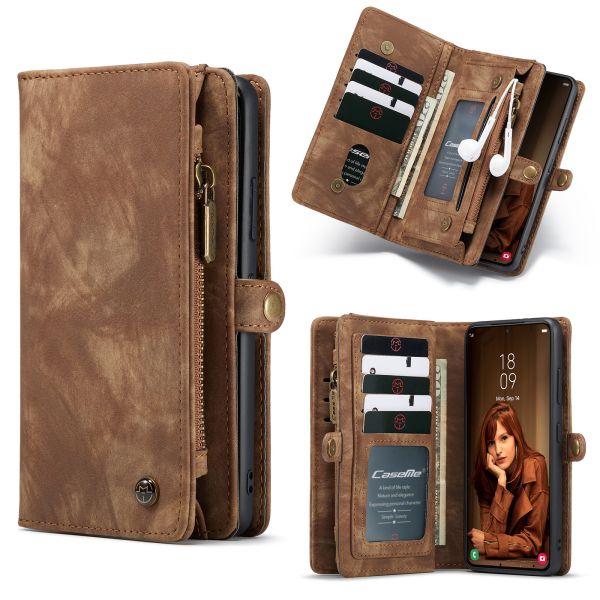 Quality Luxurious Leather Zipper Magnetic Wallet Card Mobile Phone Case Samsung S22 Plus for sale