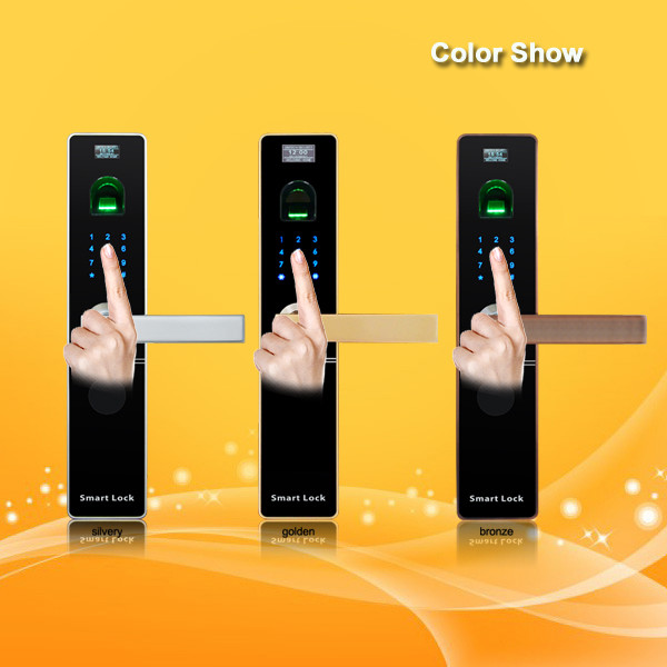 Quality Waterproof Contactless Keyless Fingerprint Door Lock With ID Card Reader for sale
